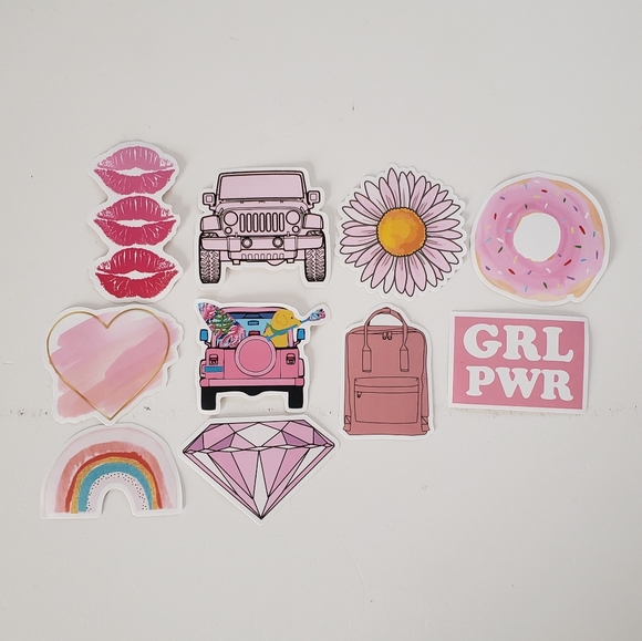 Accessories | 315 5pcs Pink Stickers | Poshmark